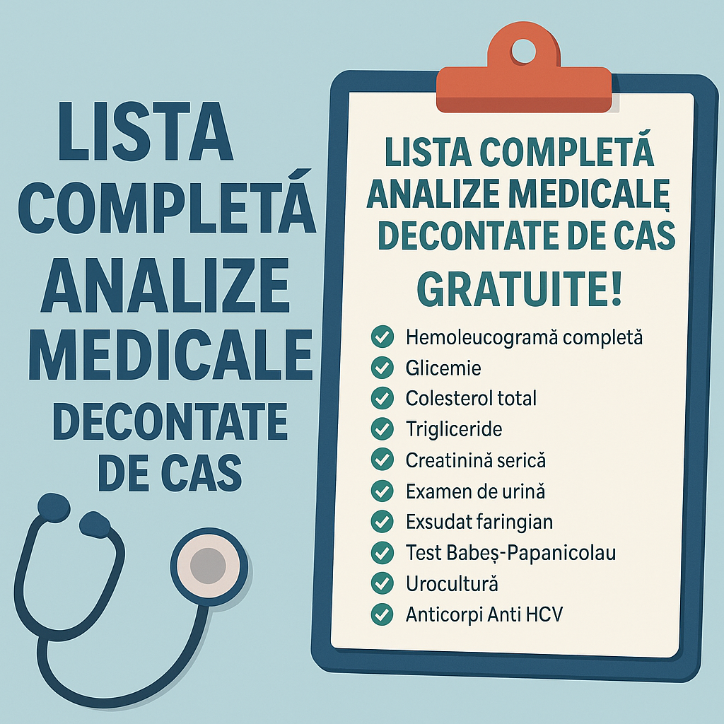 Care sunt analizele gratuite decontate prin CAS (CNAS)